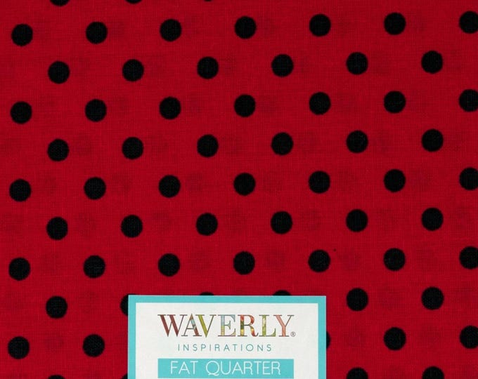 Waverly Red Black Polka Dots 100% Cotton Fabric - Fat Quarter FQ - Etsy
