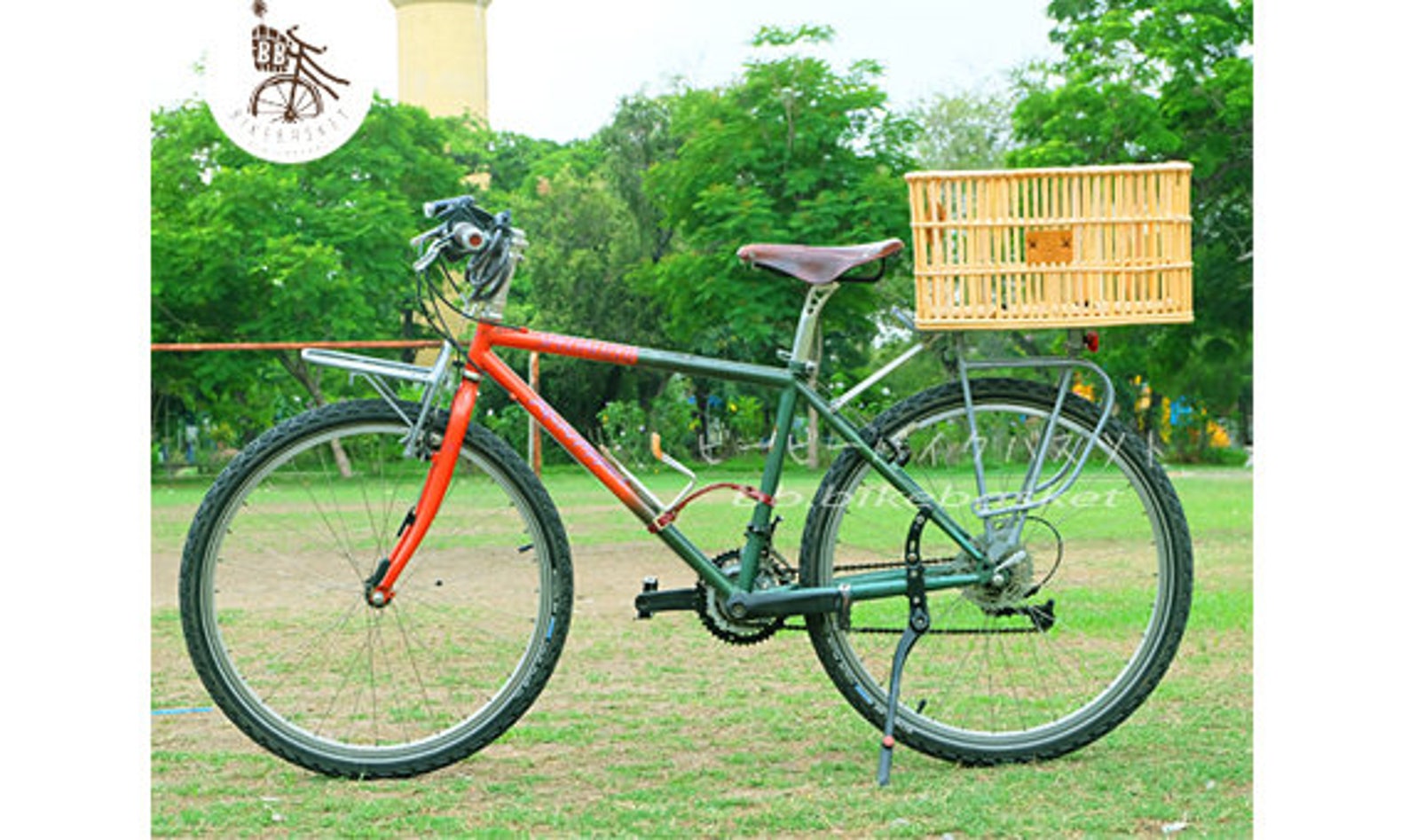 Bb.bikebasket Rear Wicker Bike Bicycle Basket on Rear Rack for | Etsy