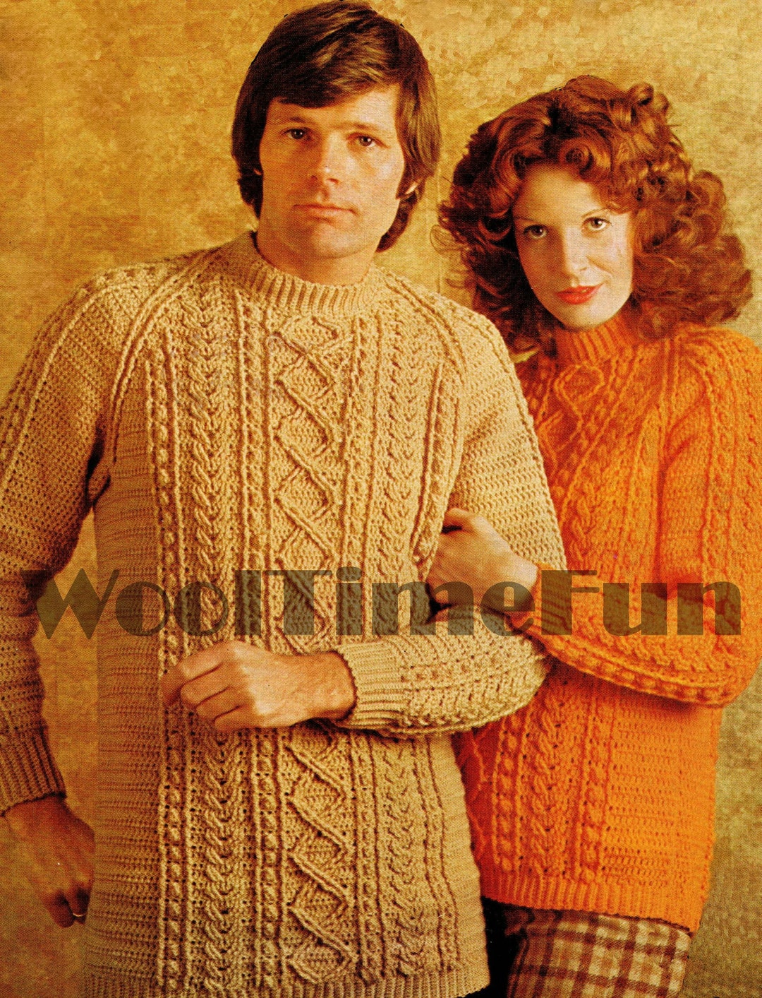 Crochet Pattern Men's & Ladies Classic Cable/aran Design Sweaters. 32 ...