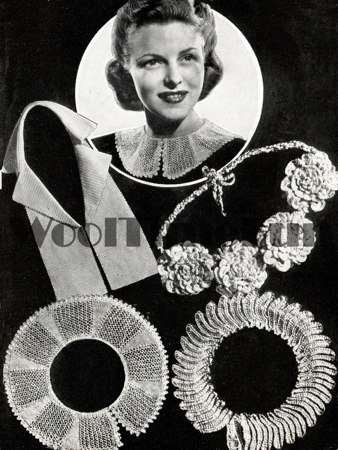 Knitting/crochet Pattern Vintage 1940s/ww2 Collars/necklaces/accesories ...