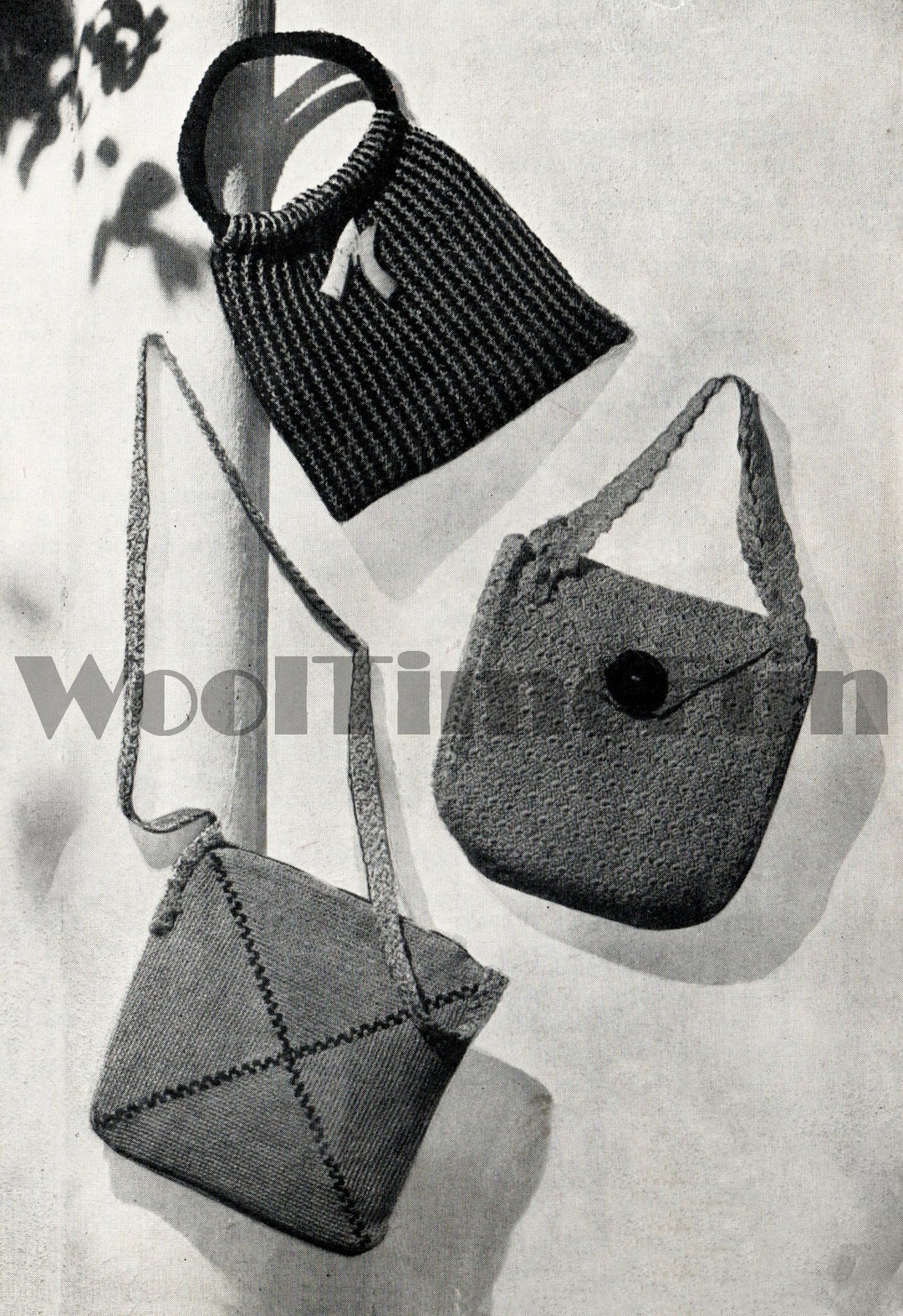 Crochet & Knitting Pattern Vintage 1940s WW2 Hand Bags/shoulder Bags - Etsy