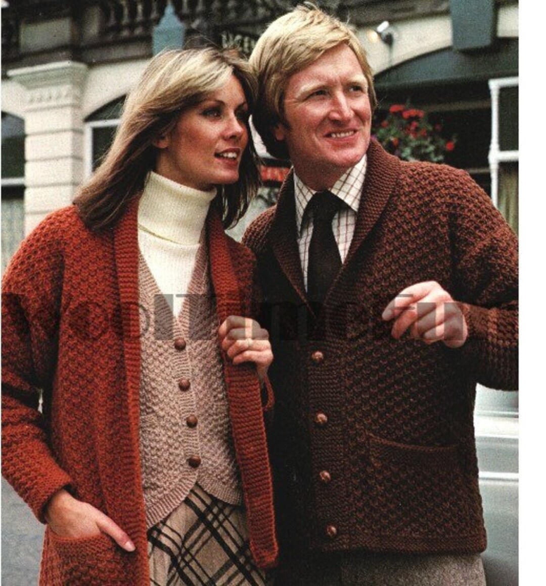Knitting Pattern Unisex Waistcoat & Jacket Cardigan 34- 42 Inch Chest ...