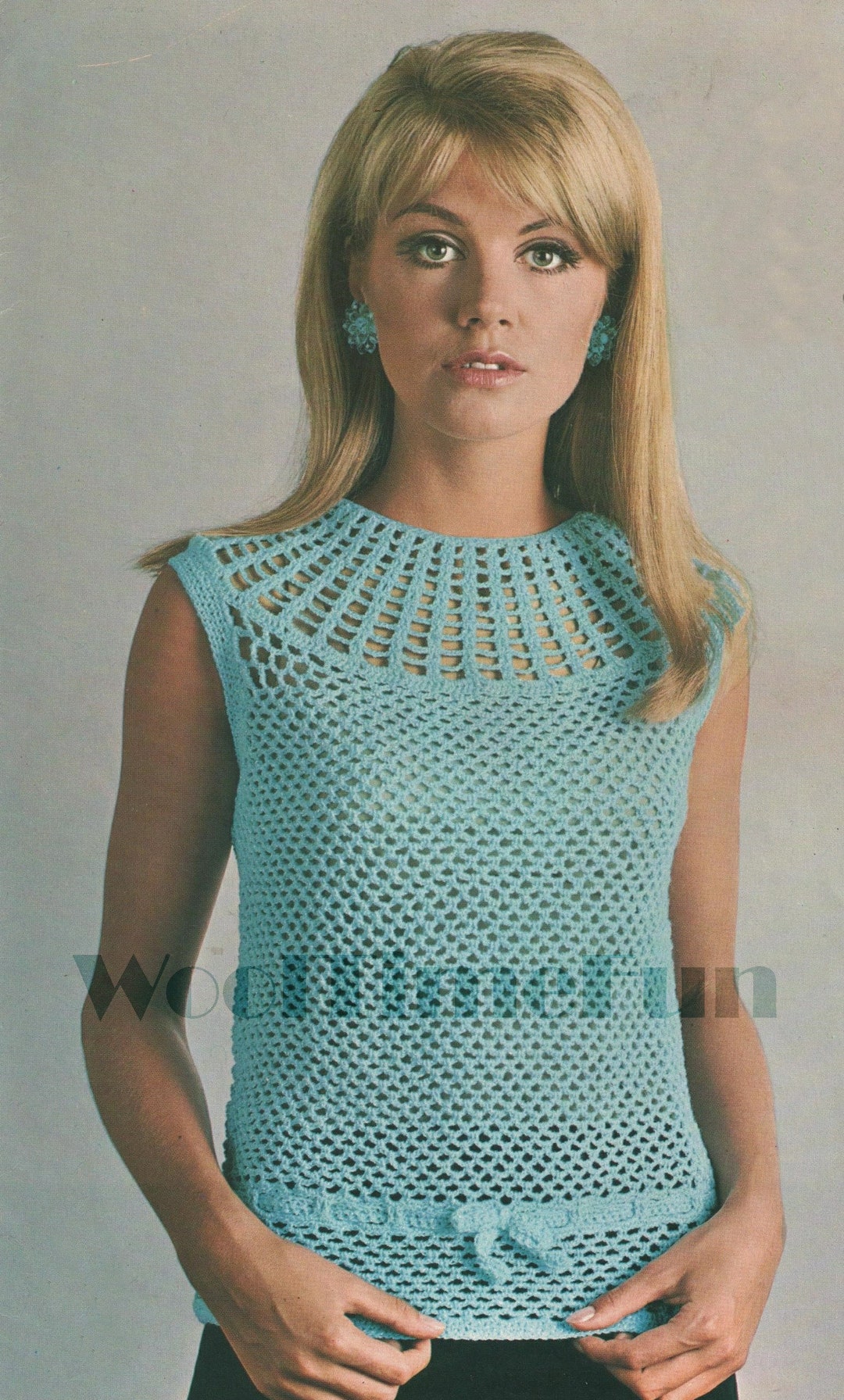 Crochet Pattern Women's Sleeveless Vest Top/tunic/jumper. 33 to 37 Inch ...