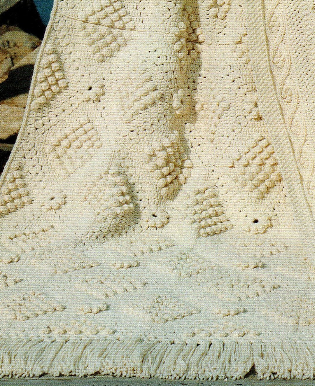 Crochet Pattern Popcorn Diamond Aran Cable Design Afghan Blanket Throw ...