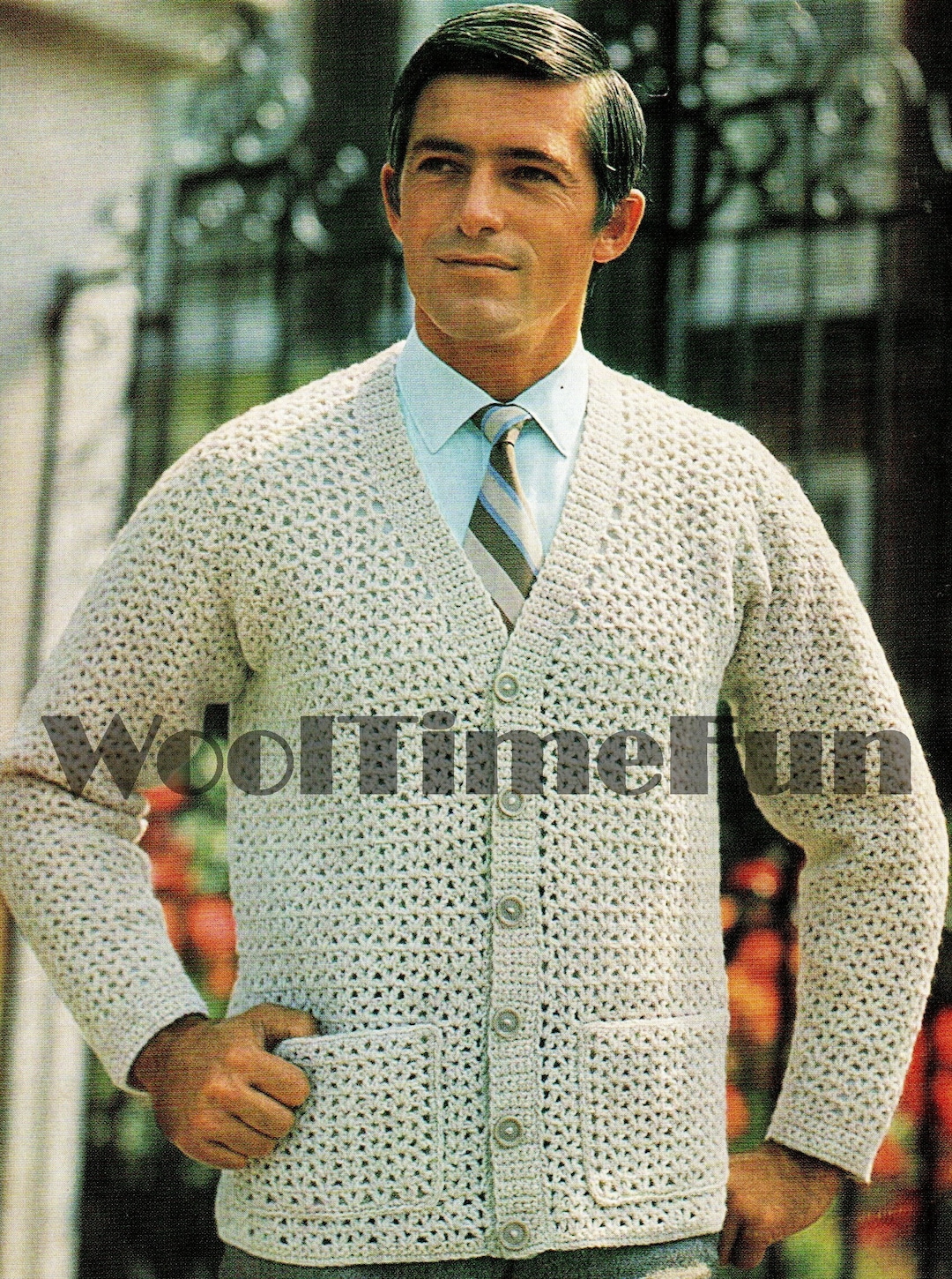 Crochet Pattern to Make Men's Cardigan/jacket. V Neck. Long Sleeves. DK ...