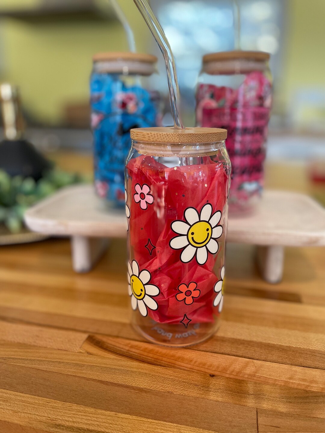 Smiley Daisy Face Diamonds Floral Peppy Happy Full Color Decal - Etsy