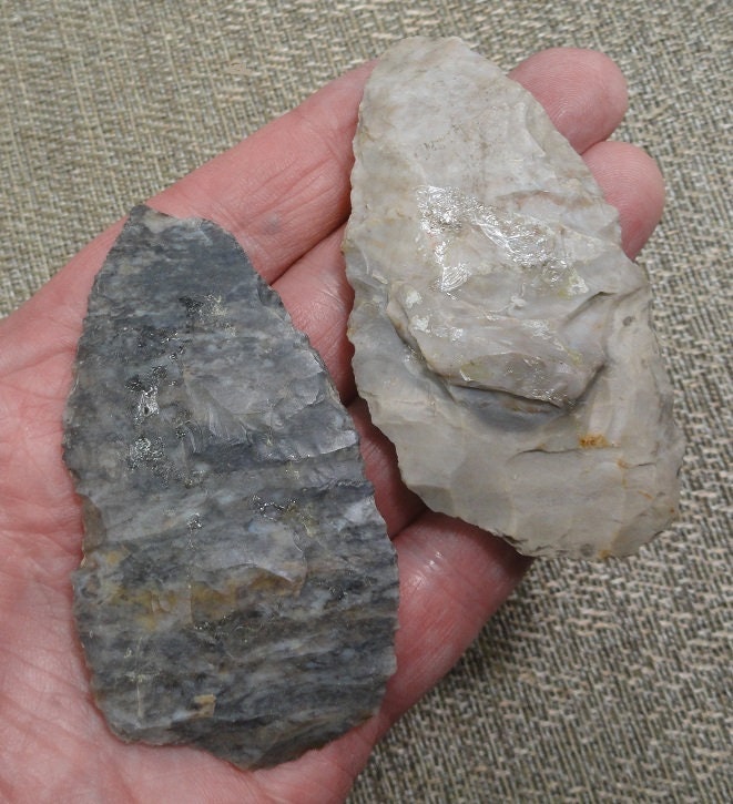 2 Nice Authentic Flint Blades or Scrapers Found in Ohio / Artifact ...