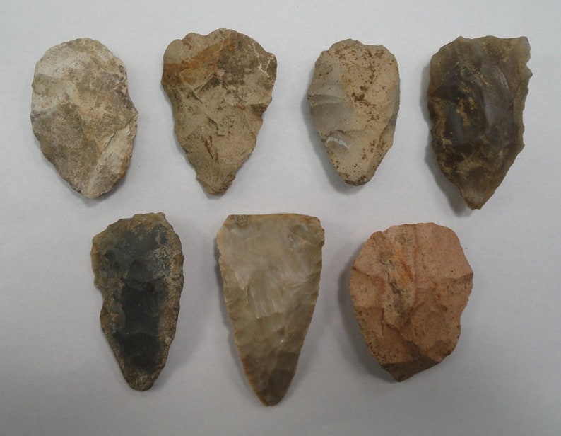 7 Authentic Flint Tools, Preforms, Scrapers / Artifact / Relic ...