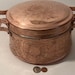 Vintage Metal Copper Pot With Lid, Intricate Design Work, Hammered ...