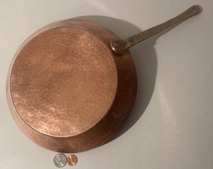 Vintage Metal Copper and Brass Frying Pan, Alis Copper Shop, Turkey ...