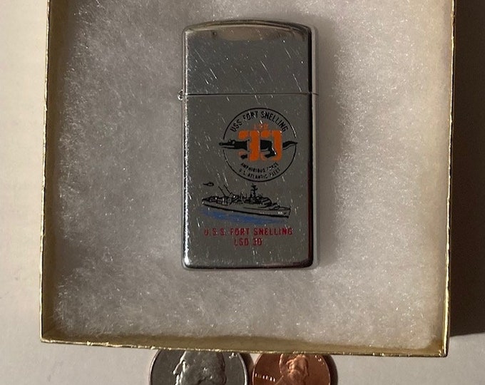Vintage Metal Zippo, USS Fort Snelling LSD-30, Dock Landing Ship, Navy ...
