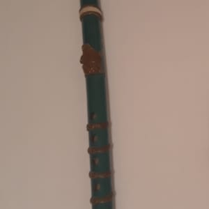 Vintage Wooden Green Flute, Musical Instrument, 14 1/2" Long, Room ...