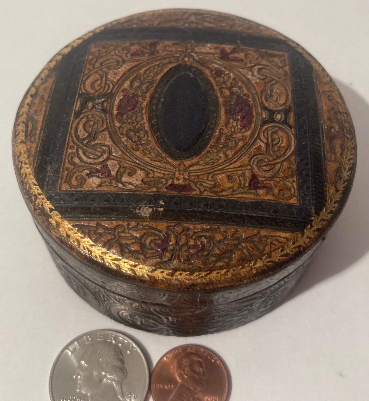 Vintage Leather Storage Container Box Stash Box Made in | Etsy