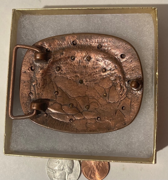 Vintage Metal Belt Buckle, Copper and Brass, Sparkly … - Gem