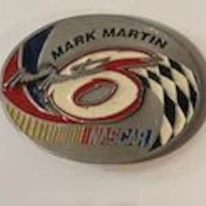 Vintage Metal Belt Buckle, Mark Martin NASCAR, Quality, Made in USA ...