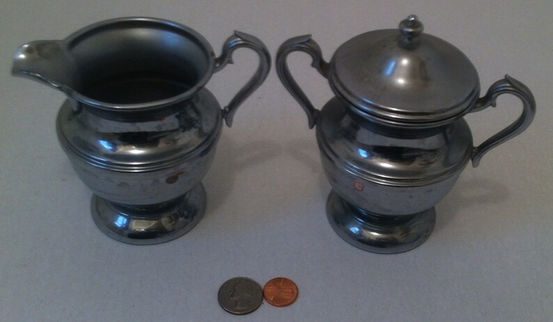 Vintage Set of Metal Silver Serving Containers Pitcher - Etsy