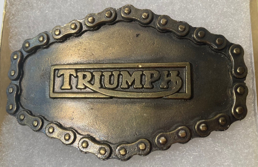 Vintage 1976 Metal Belt Buckle, Triumph, Motorcycles, Bonneville, Speed ...