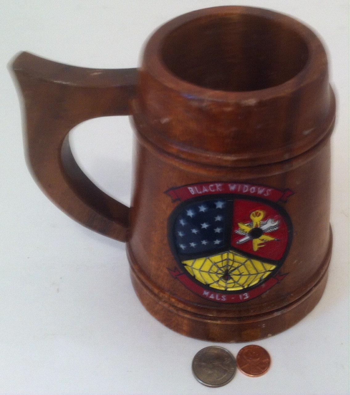 Vintage Wooden Military Wooden Cup Mug Stein Black Widows | Etsy