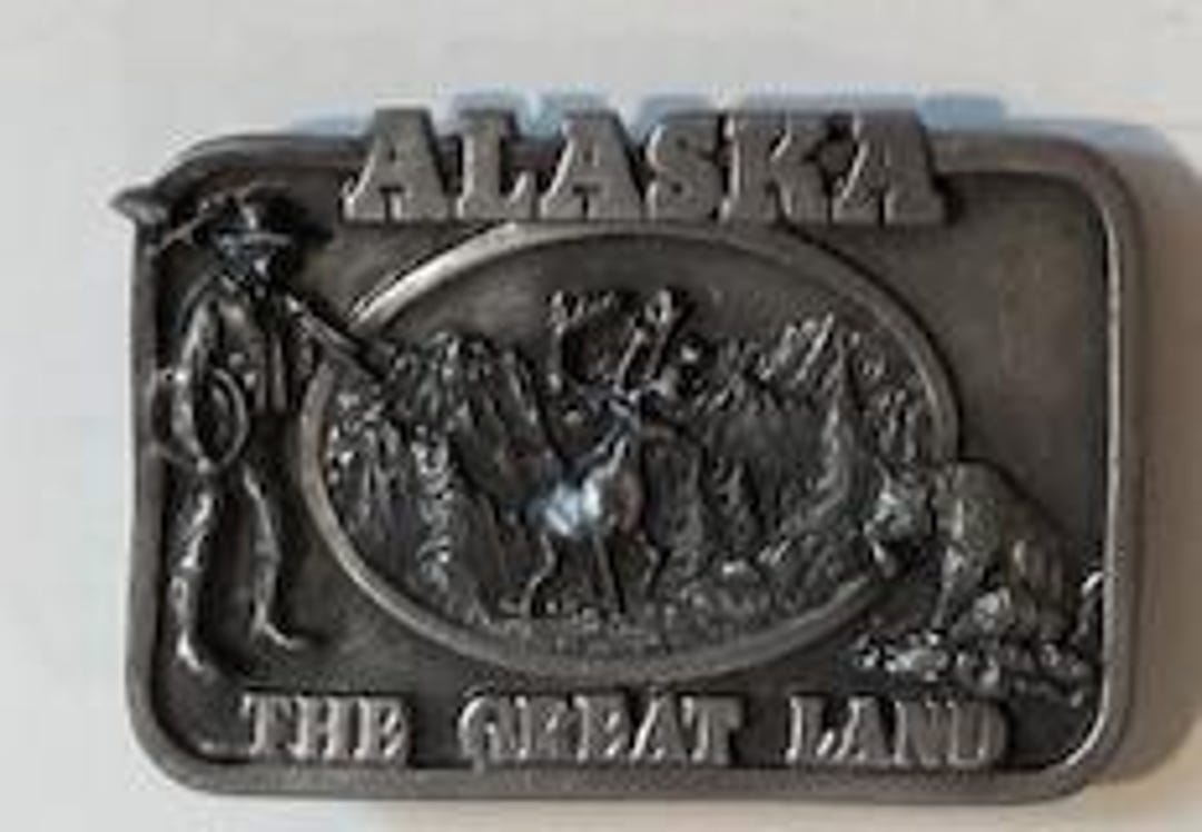 Vintage Metal Belt Buckle, Alaska 1984 the Great Land & Last Frontier ...