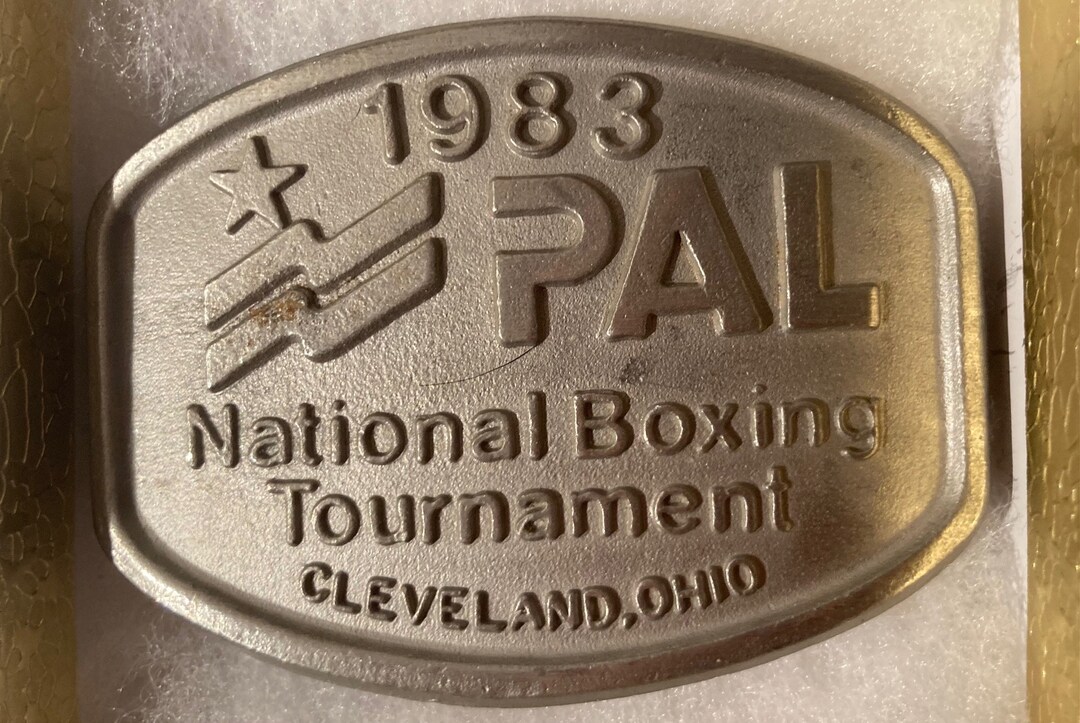 Vintage 1983 Metal Belt Buckle, PAL National Boxing Tournament ...
