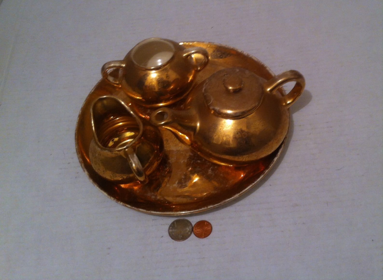 Vintage Gold Colored Tea Set 22 Karat Gold Table Decor Home - Etsy ...