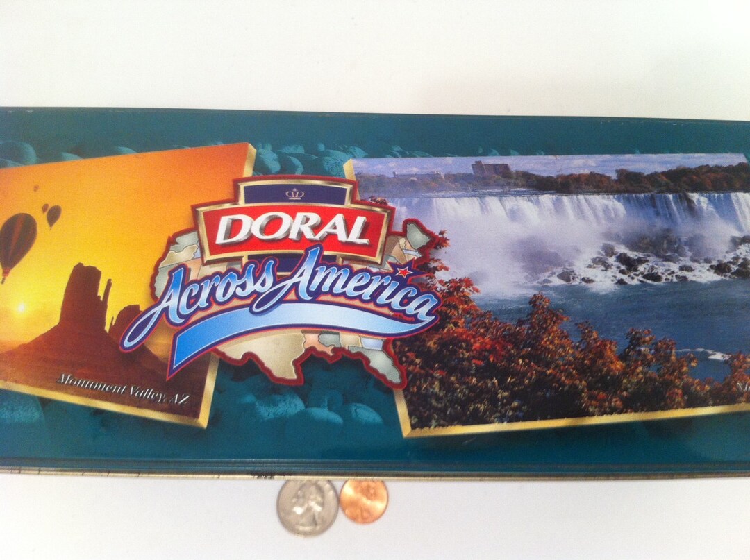 Vintage Doral Metal Tin Storage Container, Cigarette Advertising, Doral ...