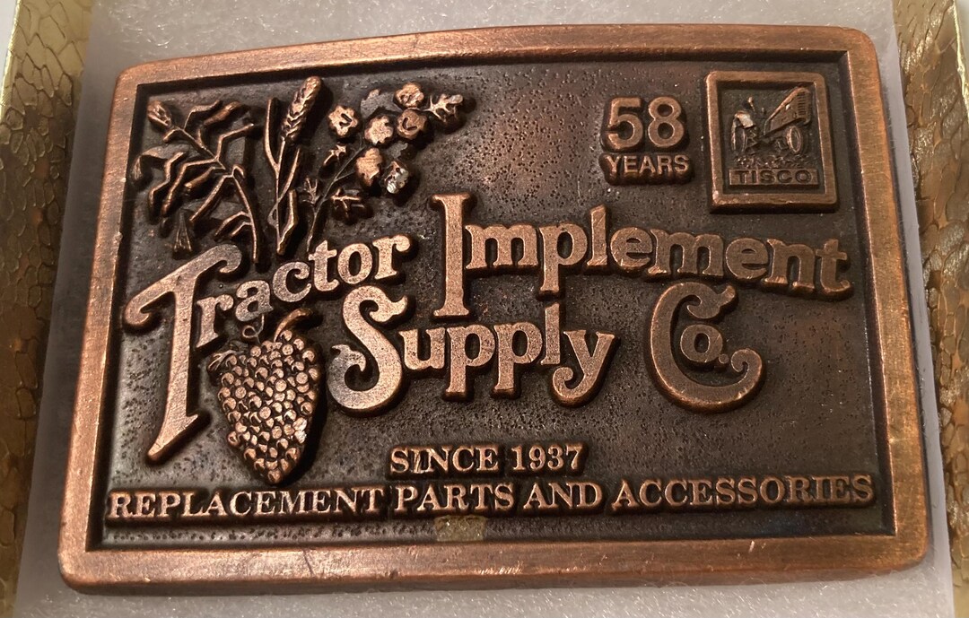 Vintage 1995 Metal Belt Buckle, Tractor Implement Supply Co., Nice ...