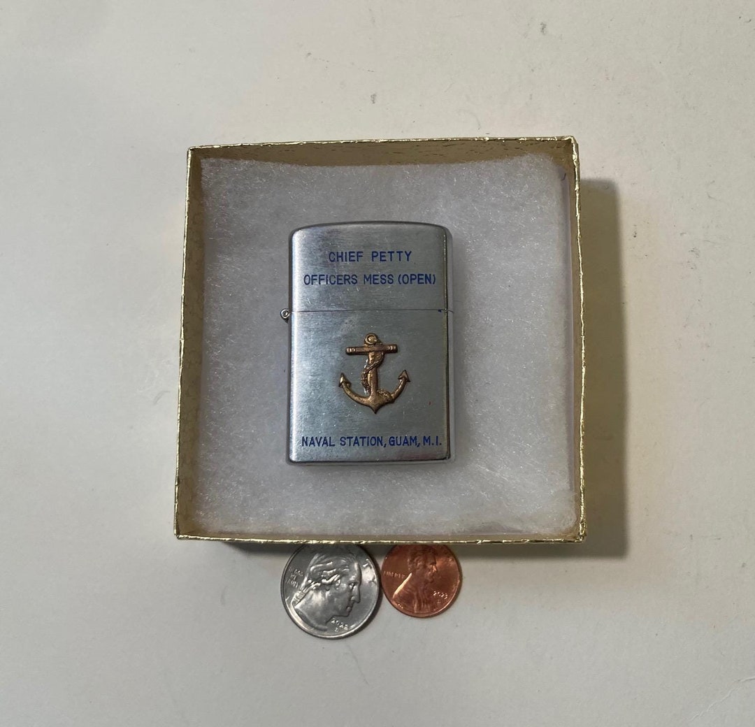Vintage Metal Lighter, Chief Petty Officers Mess, Naval Station Guam ...