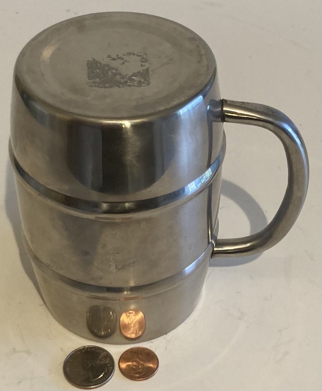 Vintage Metal Silver Keg Mug, Cup, Stein, Beer Mug, Drinking Cup, Bar ...