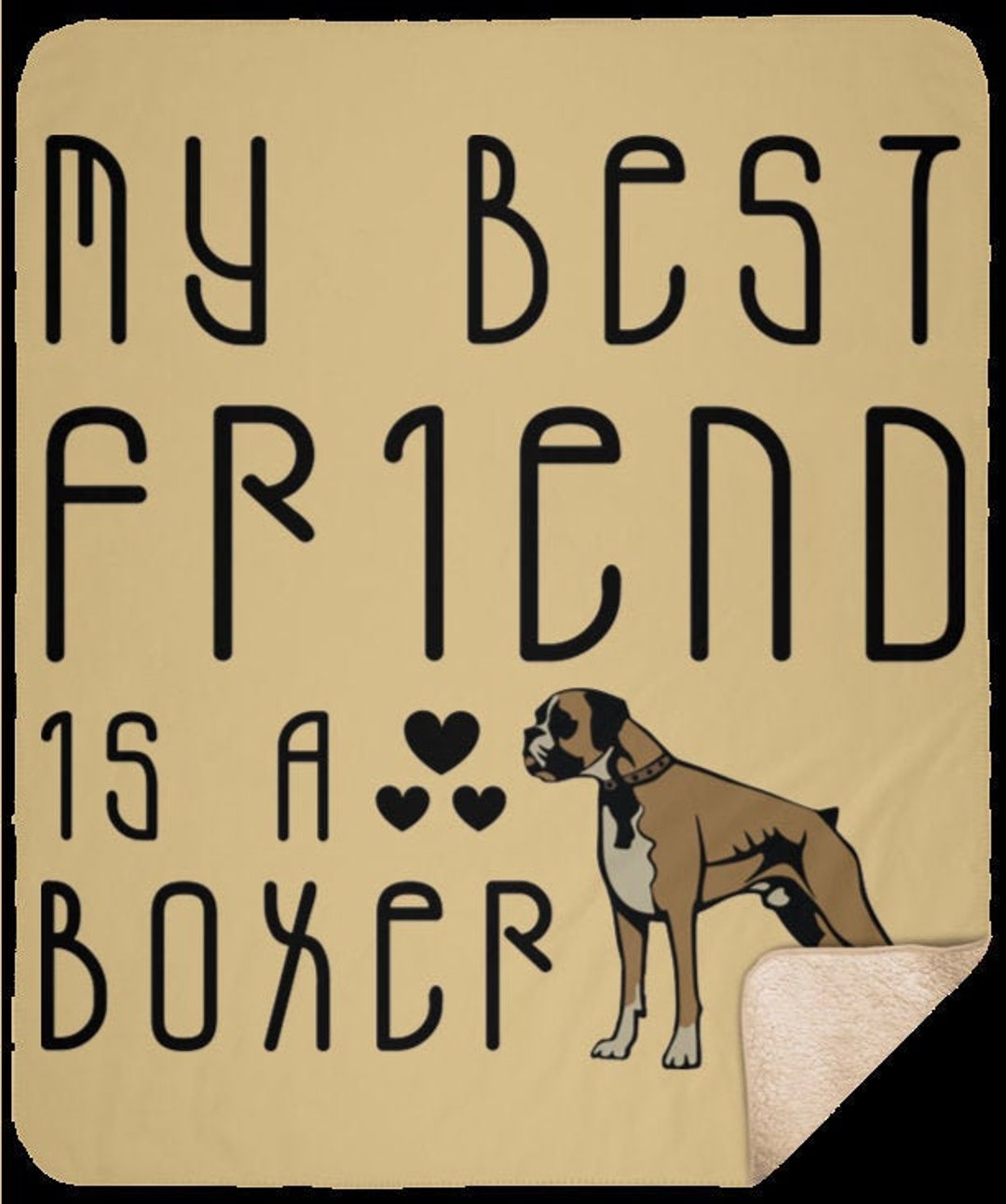 My Best Friend is A Boxer Sherpa Blanket - 50x60, Silky Faux Sheepskin ...