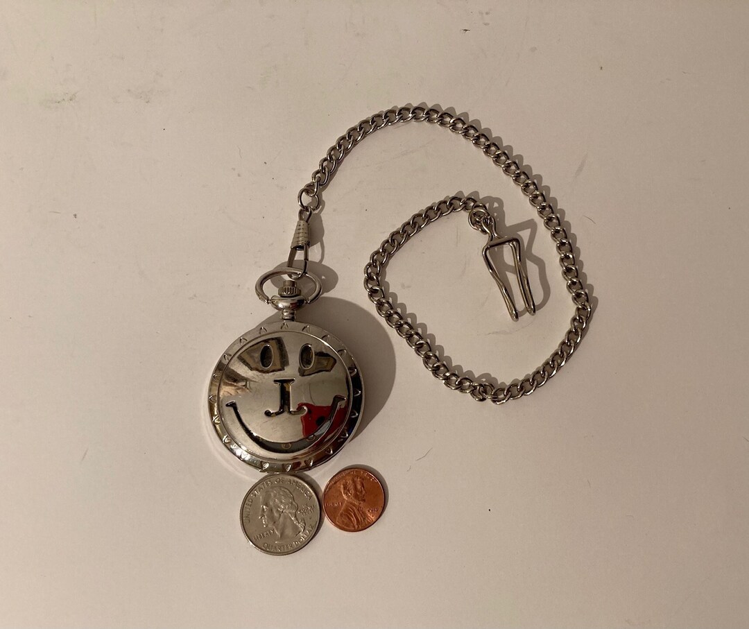 Vintage Metal Pocket Watch, Smiley Face Design, Clock, Time, Style - Etsy