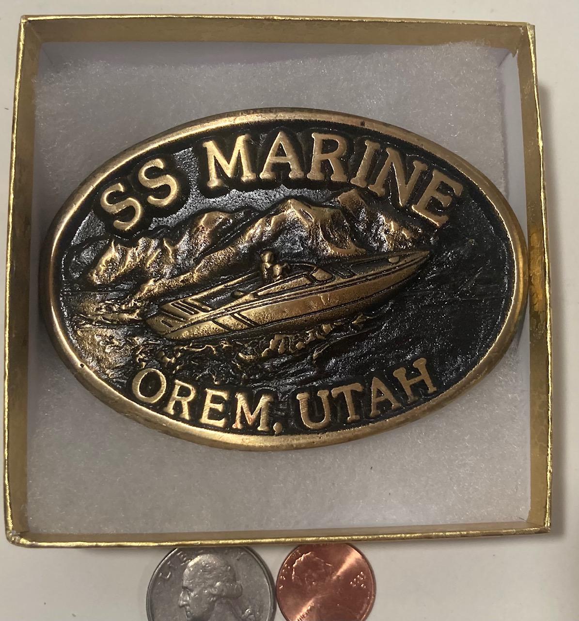 Vintage Metal Belt Buckle, Brass, SS Marine, Orem, Utah, Boats ...