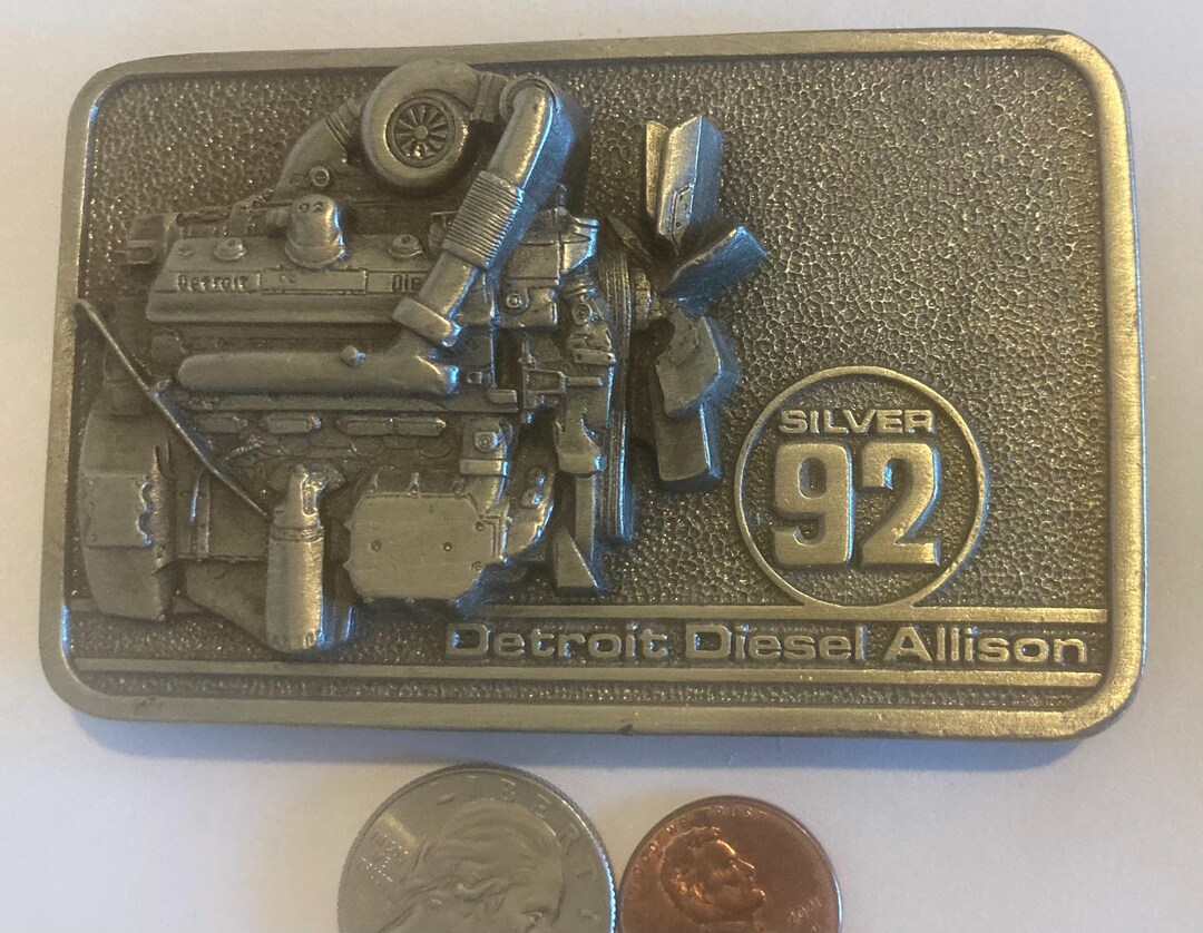 Vintage Metal Belt Buckle, Detroit Diesel Allison, Trucking, Trucker ...