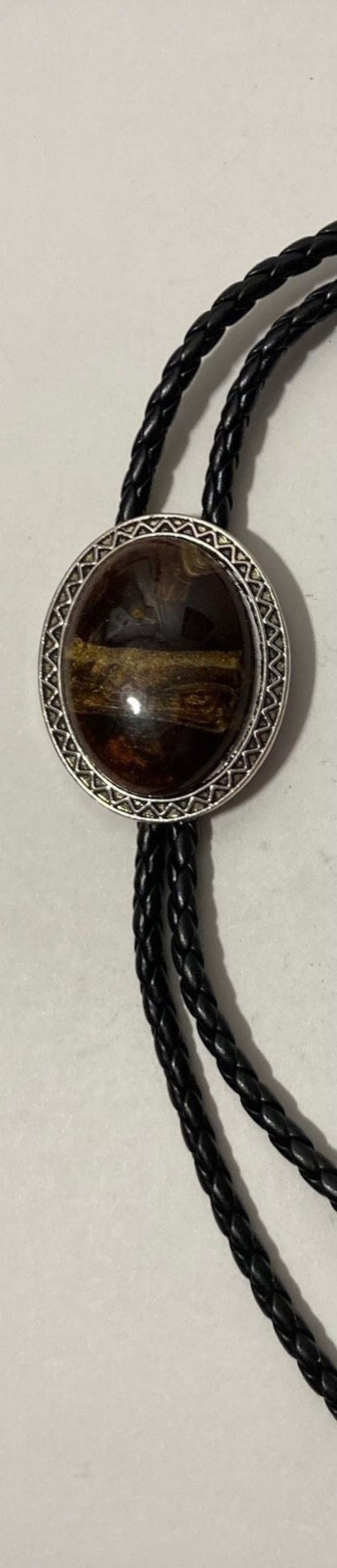 Vintage Metal Bolo Tie, Nice Brown Sandy Looking Stone Design, Nice ...
