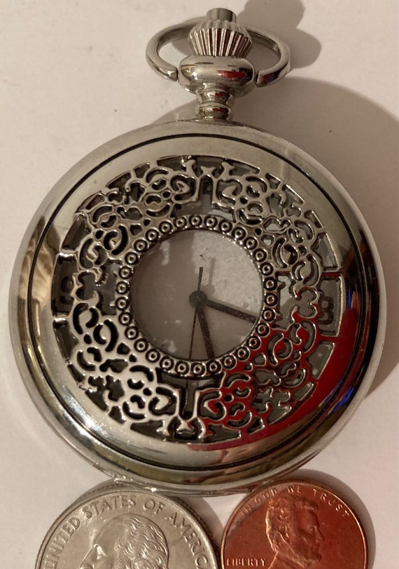 Vintage Metal Pocket Watch, Intricate Design, Clock, … - Gem