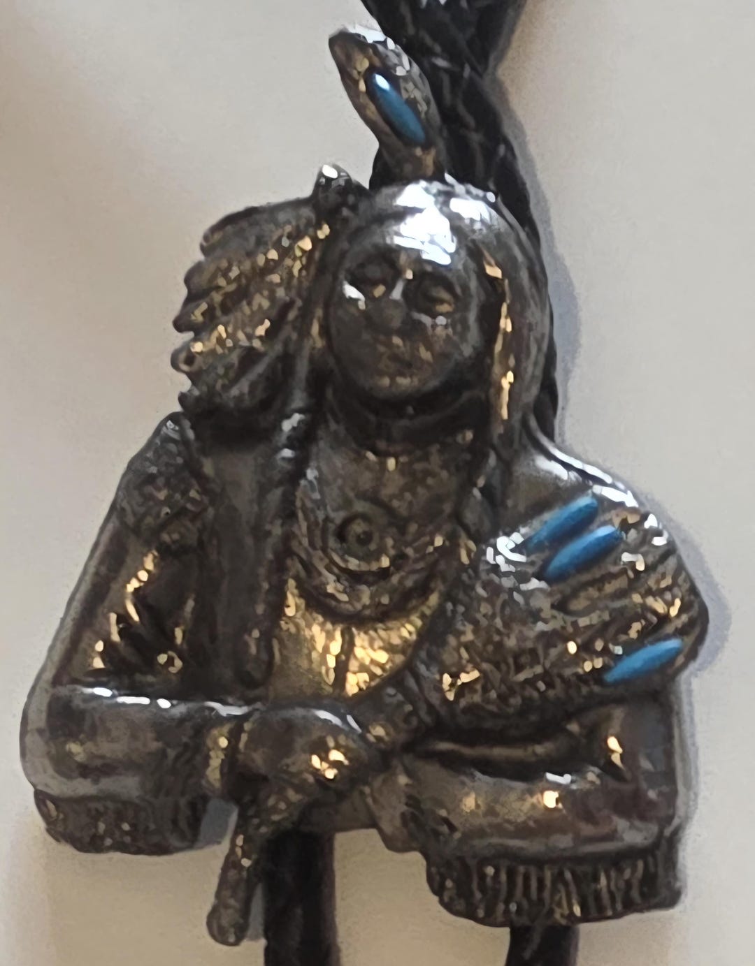 Vintage Metal Bolo Tie, Nice Native Man Design, Nice Western Design - Etsy