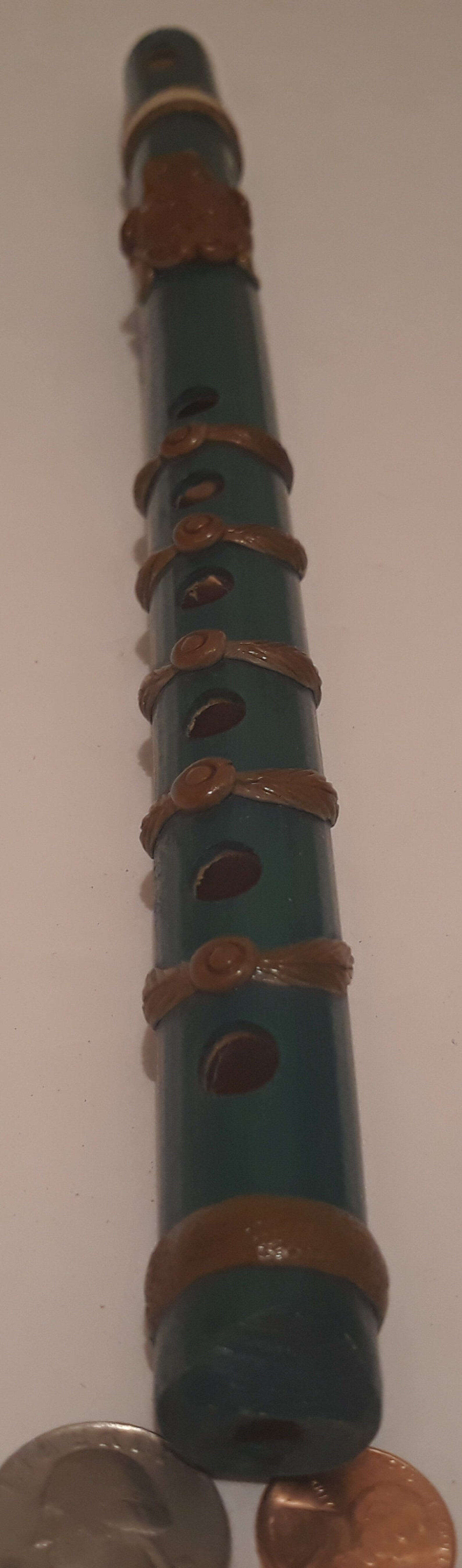 Vintage Wooden Green Flute Musical Instrument 14 1/2 | Etsy