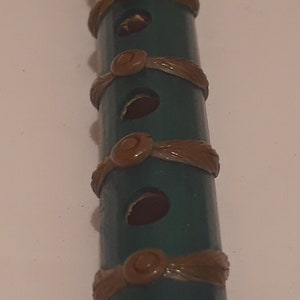 Vintage Wooden Green Flute, Musical Instrument, 14 1/2" Long, Room ...