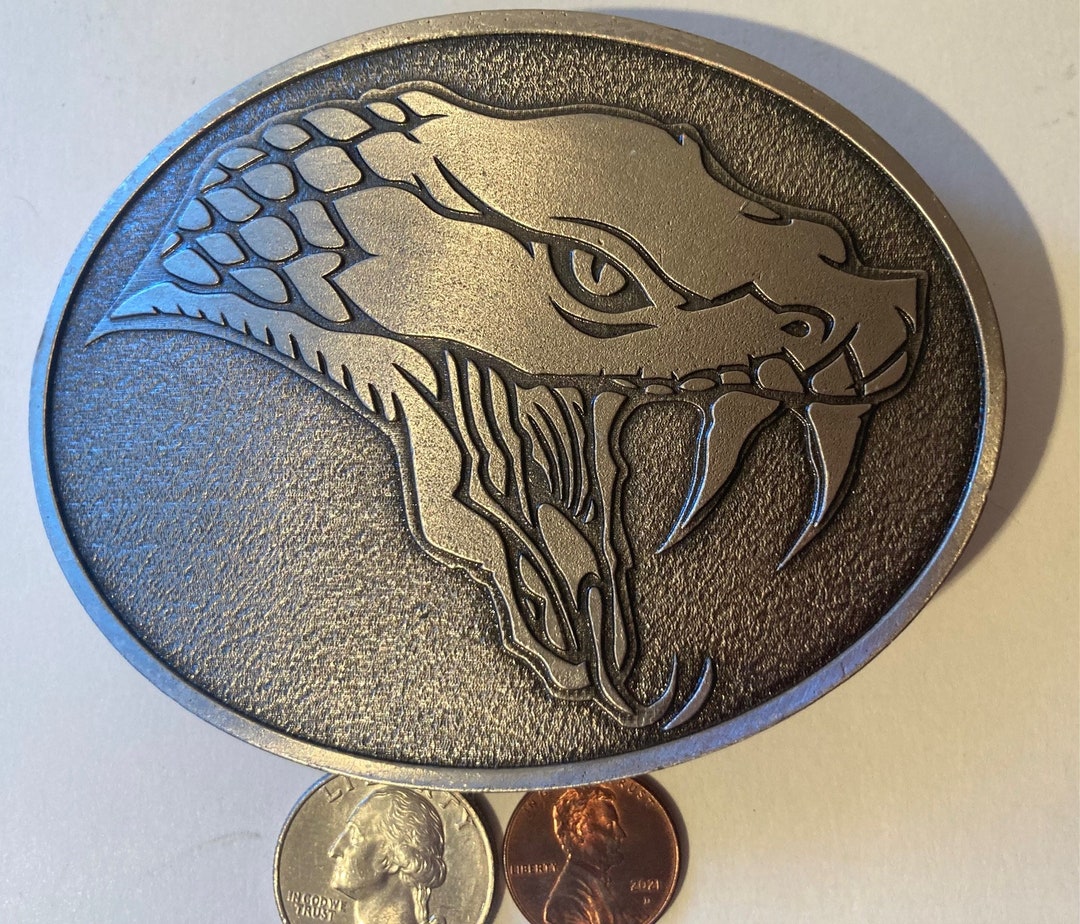 Vintage Metal Belt Buckle Snake Rattle Snake Cobra Country - Etsy