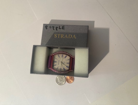 Vintage Wrist Watch Strada Purple Watch Clock Time | Etsy