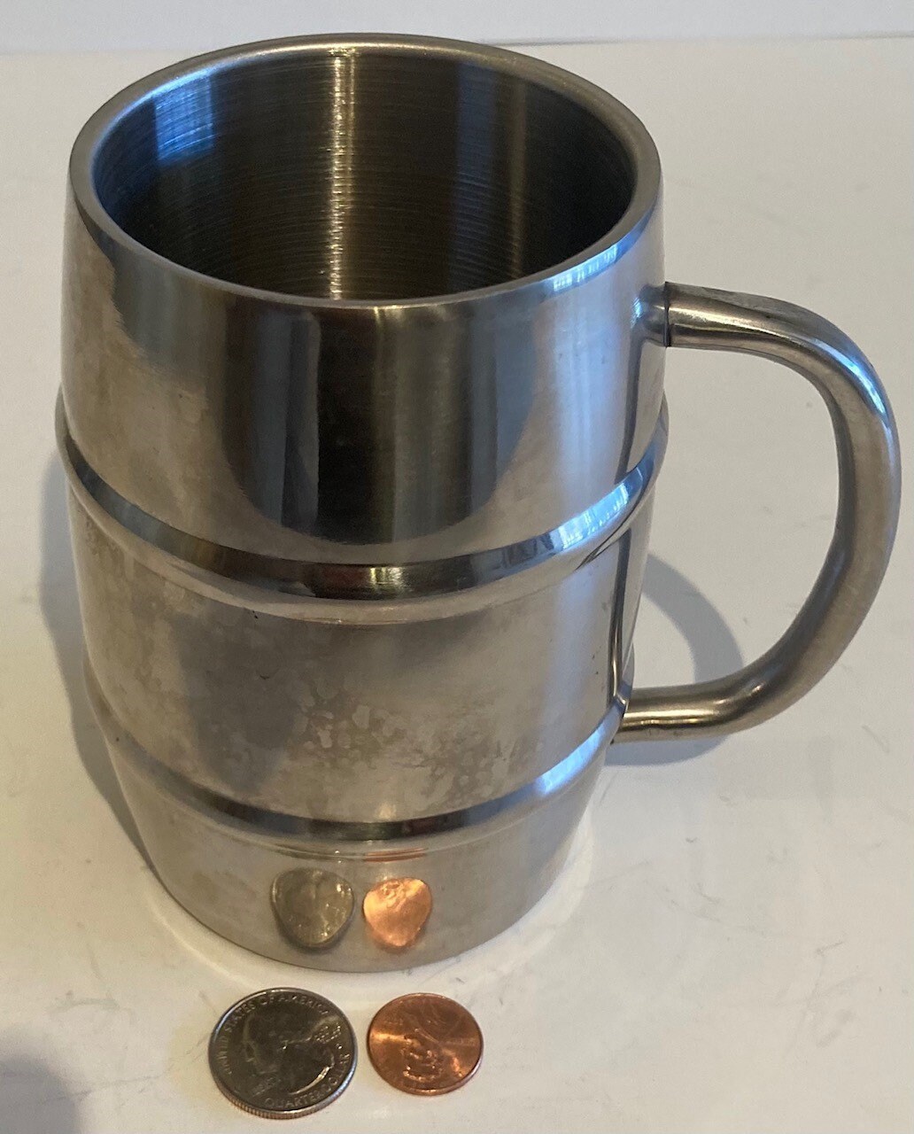Vintage Metal Silver Keg Mug, Cup, Stein, Beer Mug, Drinking Cup, Bar ...