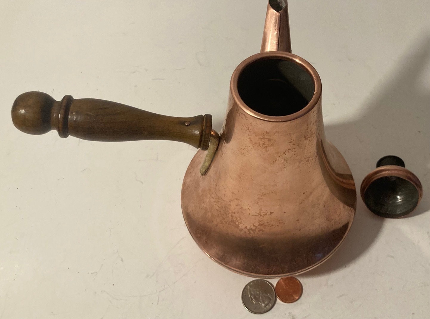 Vintage Metal Copper and Brass Tea Kettle, Teapot, England, Ethan Allen ...