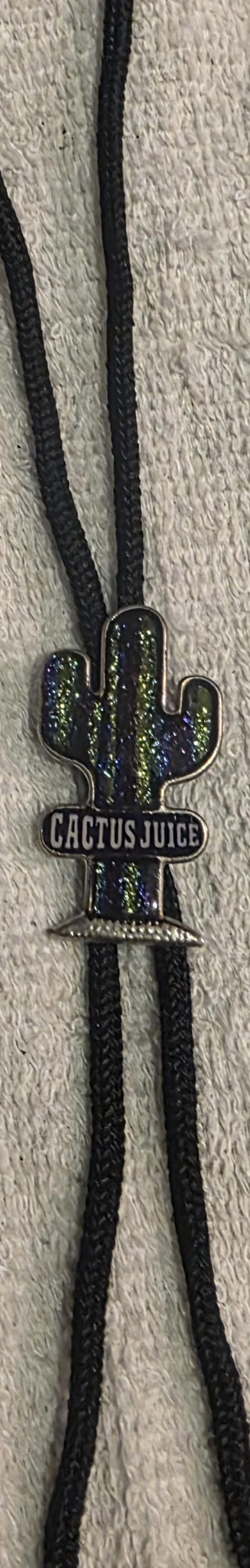 Vintage Metal Bolo Tie, Nice Colorful Sparkly Looking Cactus Juice ...