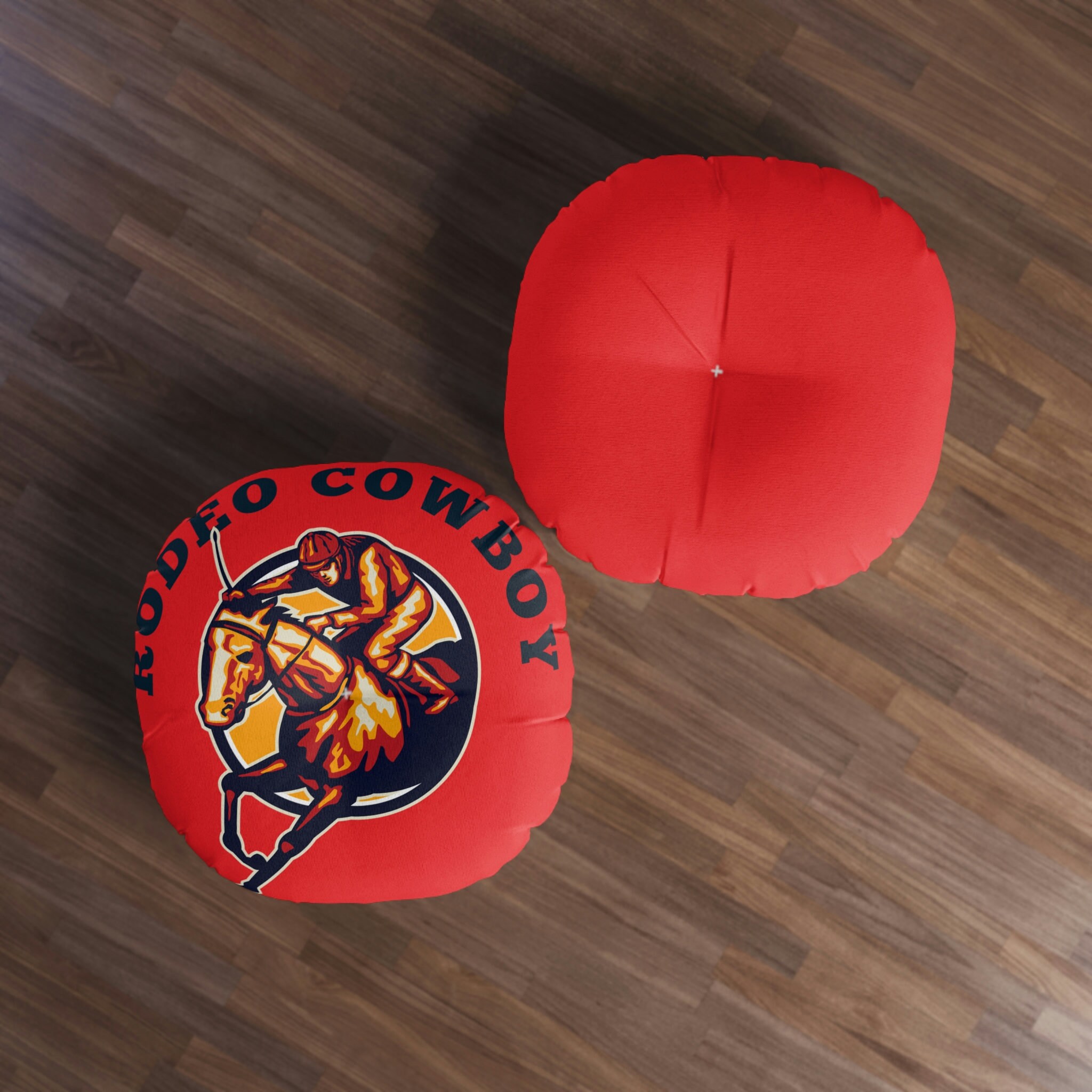 Rodeo Cowboy Horse POD Tufted Floor Pillow, Round - Etsy