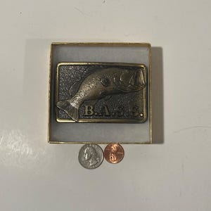 Vintage Metal Belt Buckle, Brass, Bass, Fishing, Fish, Nature, Wildlife ...