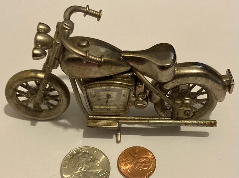 Vintage Clock Motorcycle, Harley, Chrome, Timex Clock, Shelf Display - Etsy