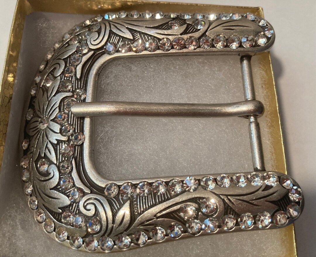 Vintage Metal Belt Buckle, Nice Big Bling Style, Sparkly Stones Design ...