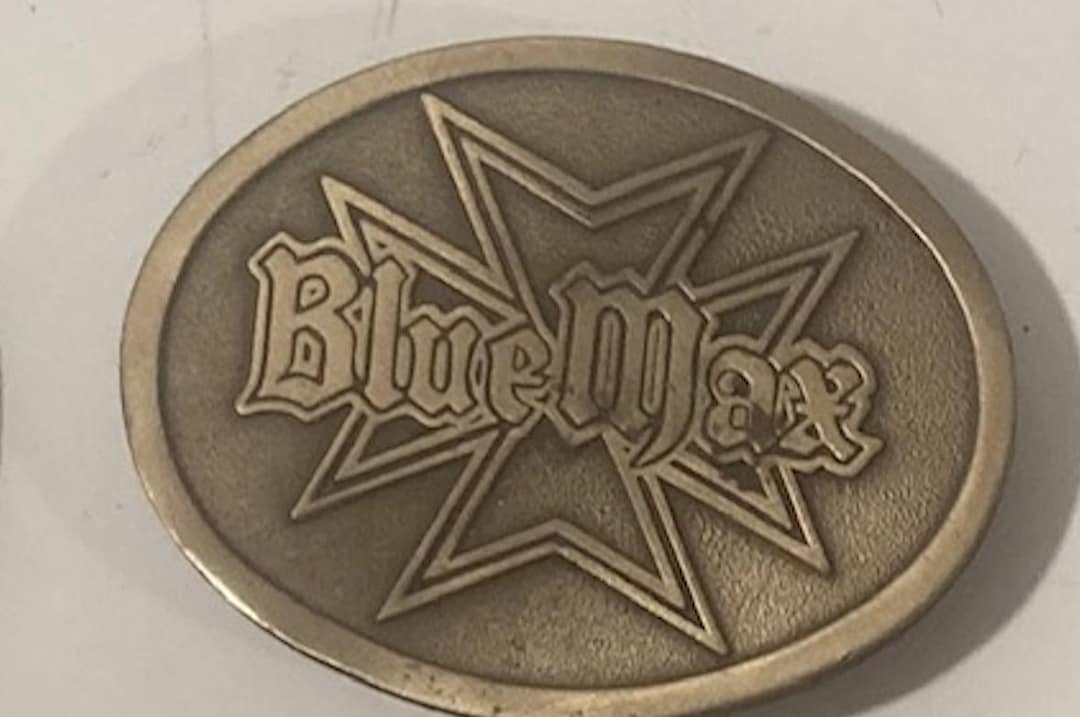 Vintage Metal Belt Buckle, Blue Max, Nice Design, Standard Size, Heavy ...