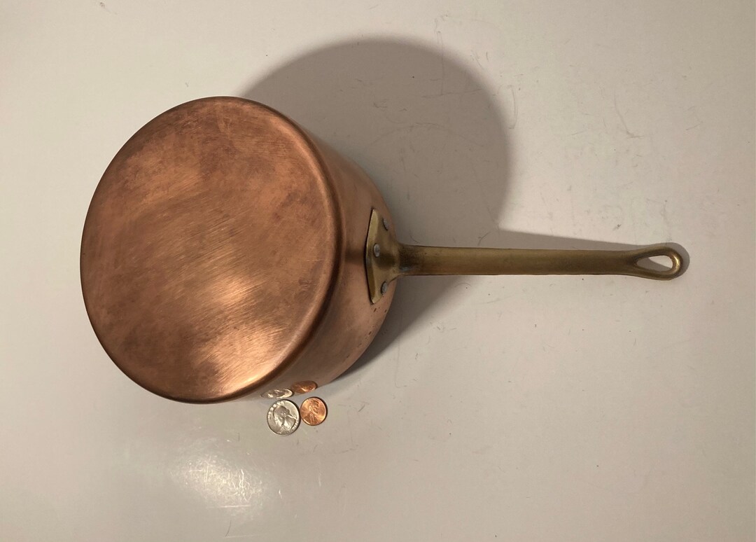 Vintage Metal Copper and Brass Cooking Pot, Quality, Heavy Duty ...