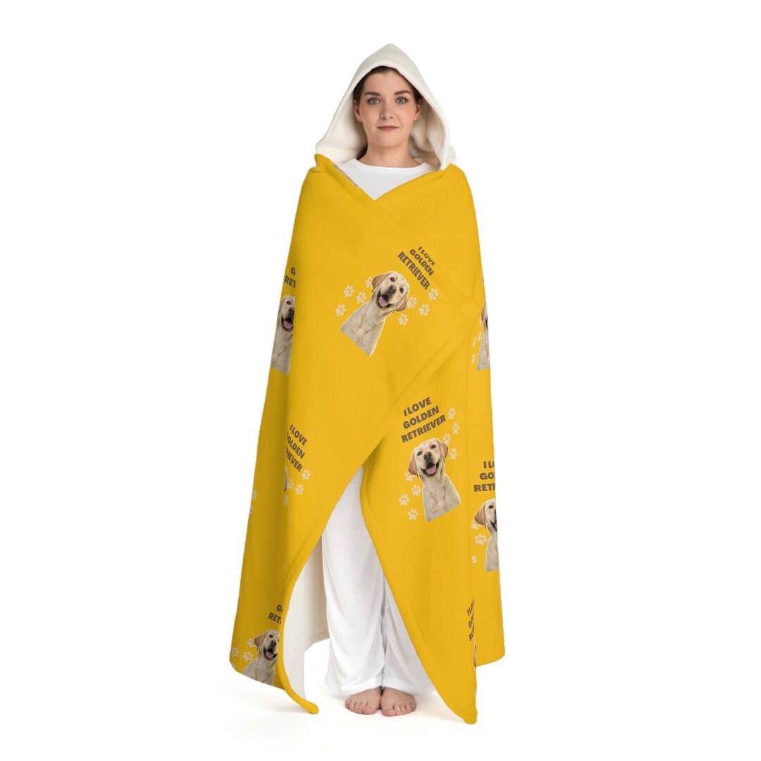 I Love My Golden Retriever Dog POD Hooded Sherpa Fleece Blanket - Etsy